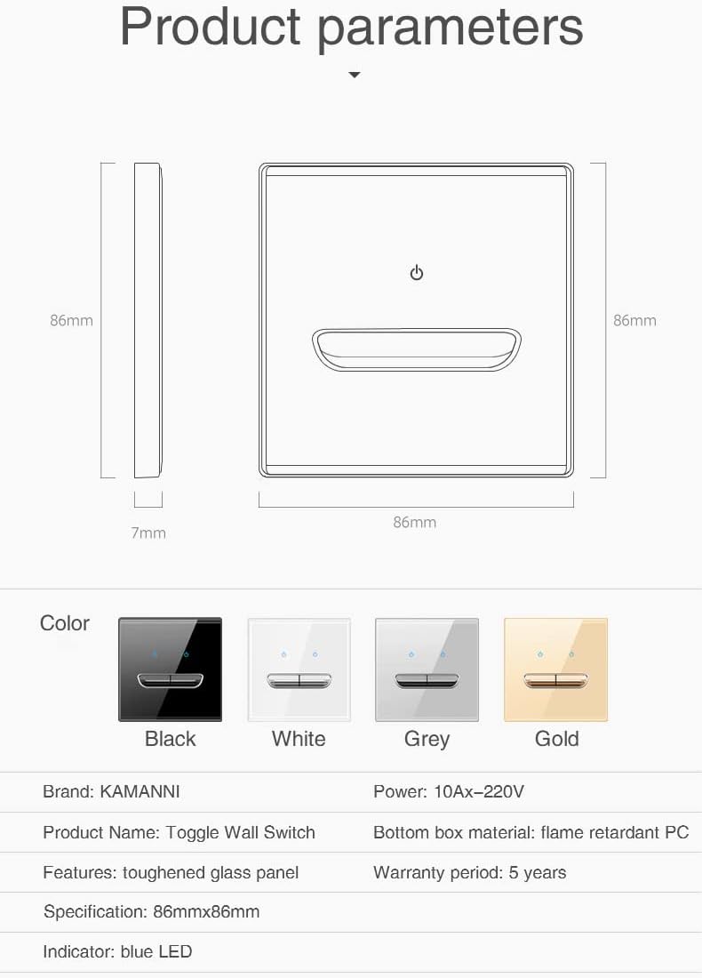 1g2w Luxury Acrylic Crystal Tempered Glass Gold Switches - Tungsten ...